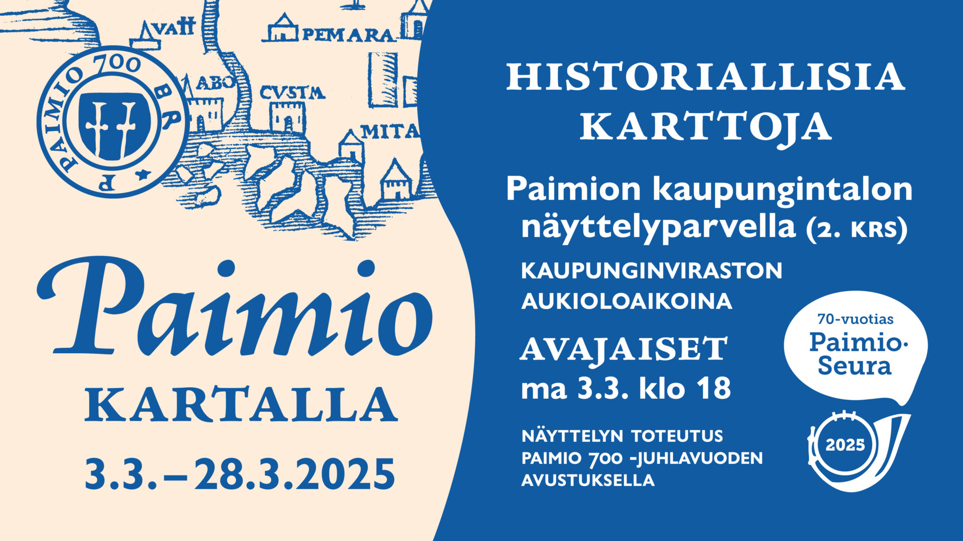 Paimio kartalla - Historiallisia karttoja -näyttely - Paimio